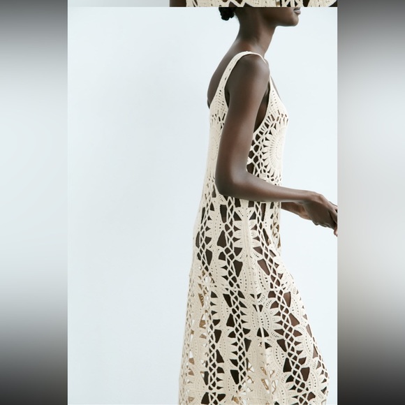 Zara | Dresses | Zara Crochet Macrame Knit Dress Handmade | Poshmark